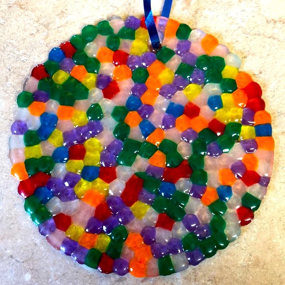 Other | Handmade Art Rainbow Plastic Sun Catcher Decor Multicolor Art ...